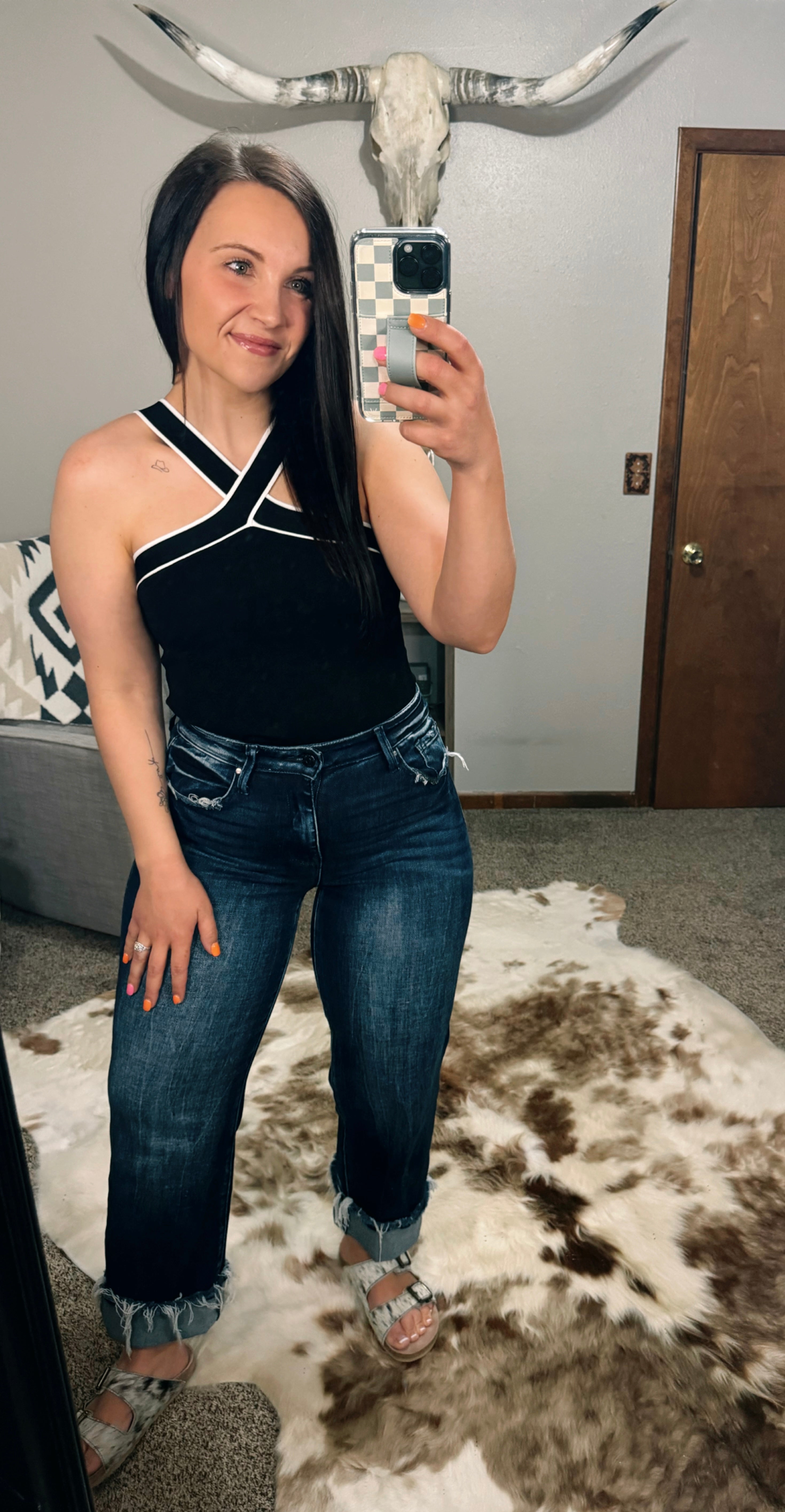 Cross Neck Top - Black – The Horned Rose